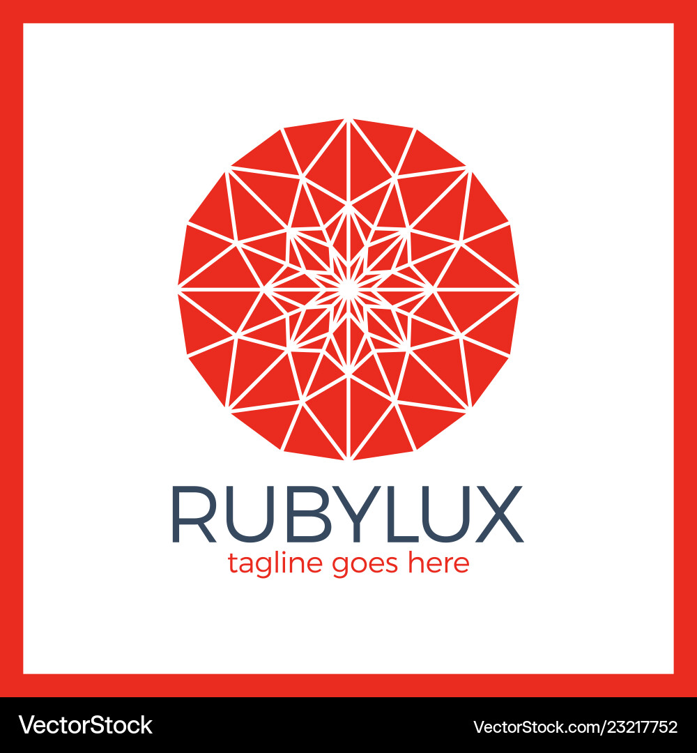 Ruby luxury logo - jewelry shop Royalty Free Vector Image