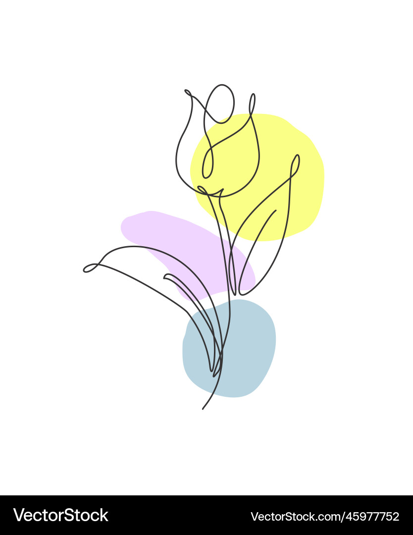 Single Line Tulip Flower Royalty Free Vector Image