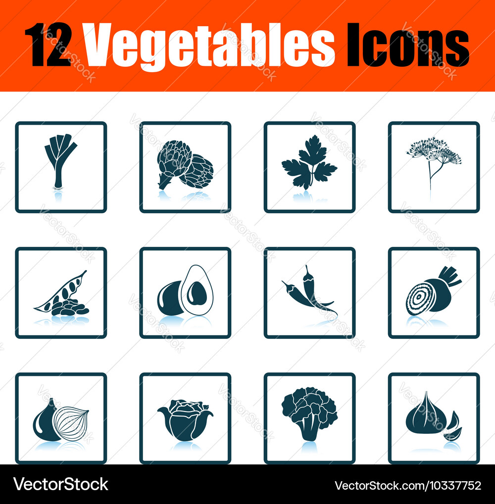Vegetables icon set Royalty Free Vector Image - VectorStock