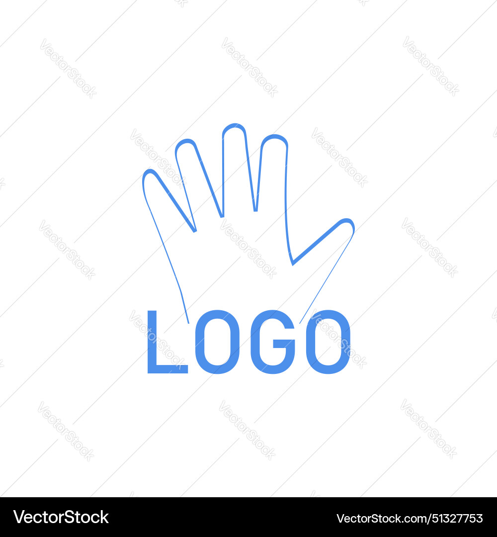 Blue hand logo Royalty Free Vector Image - VectorStock
