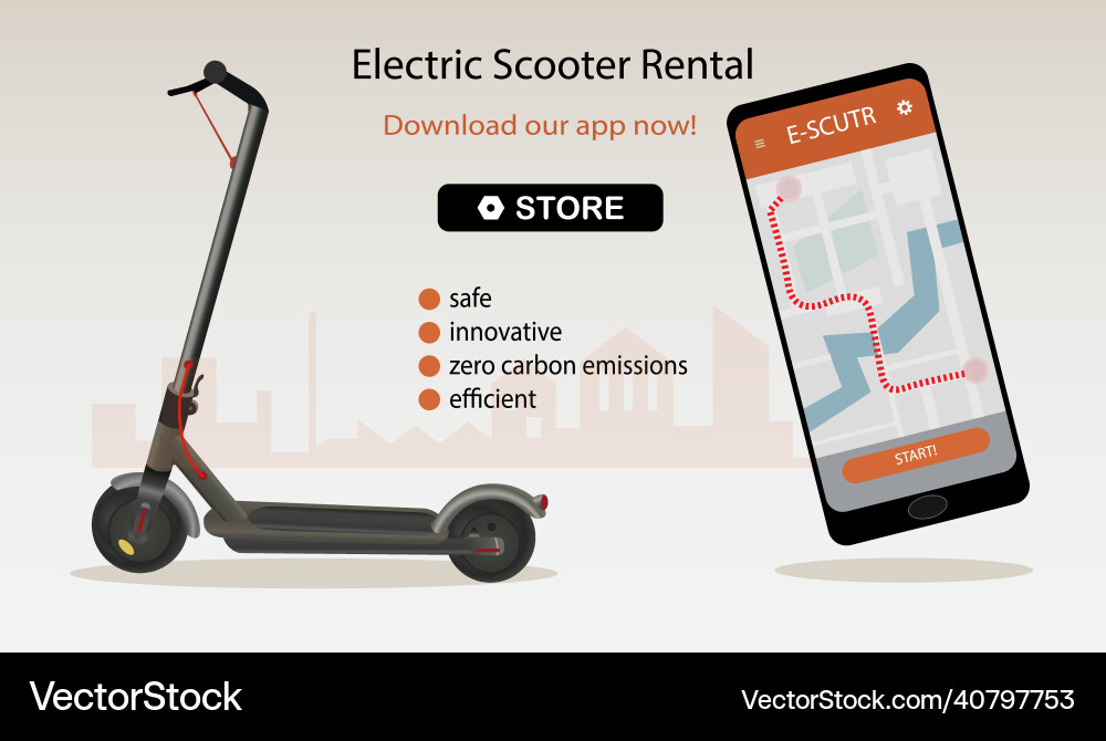 E-scooter Royalty Free Vector Image - VectorStock