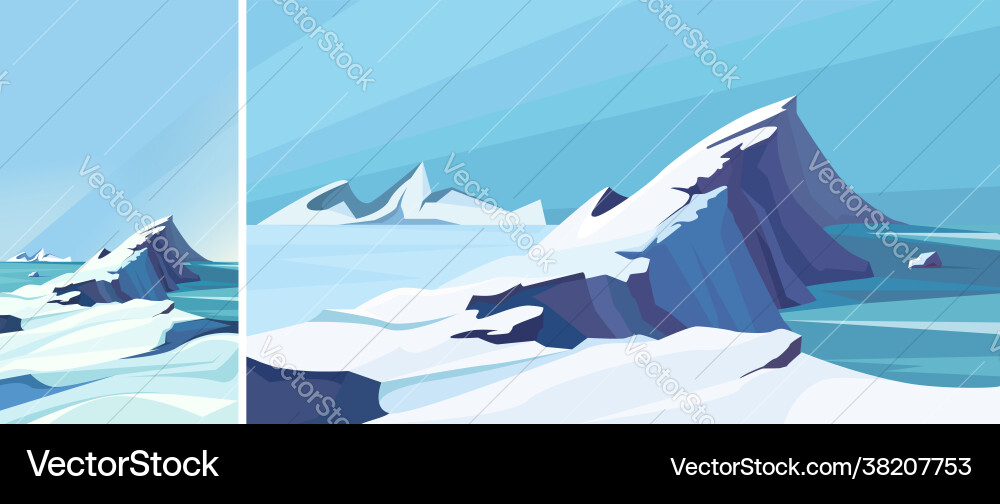 Frozen arctic ocean Royalty Free Vector Image - VectorStock