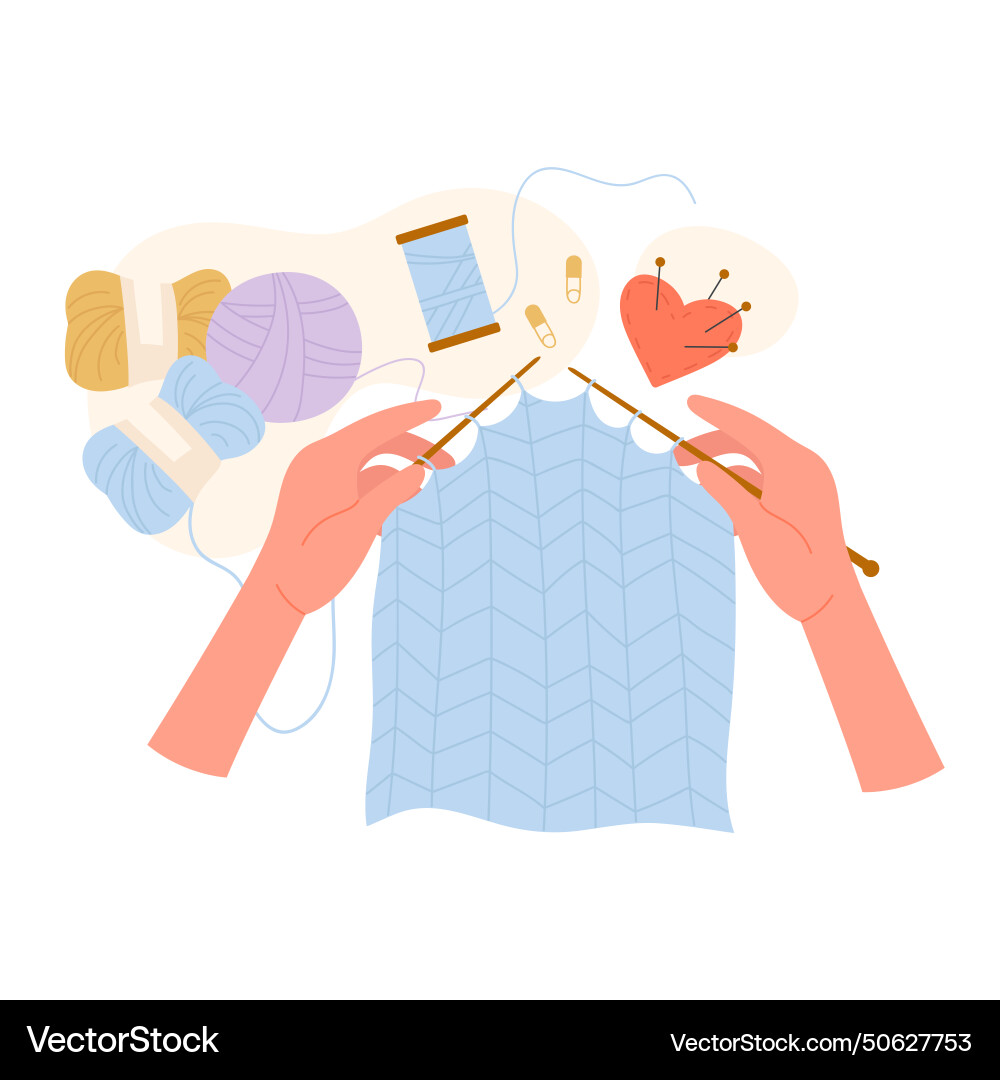 Handcraft knitting workshop Royalty Free Vector Image