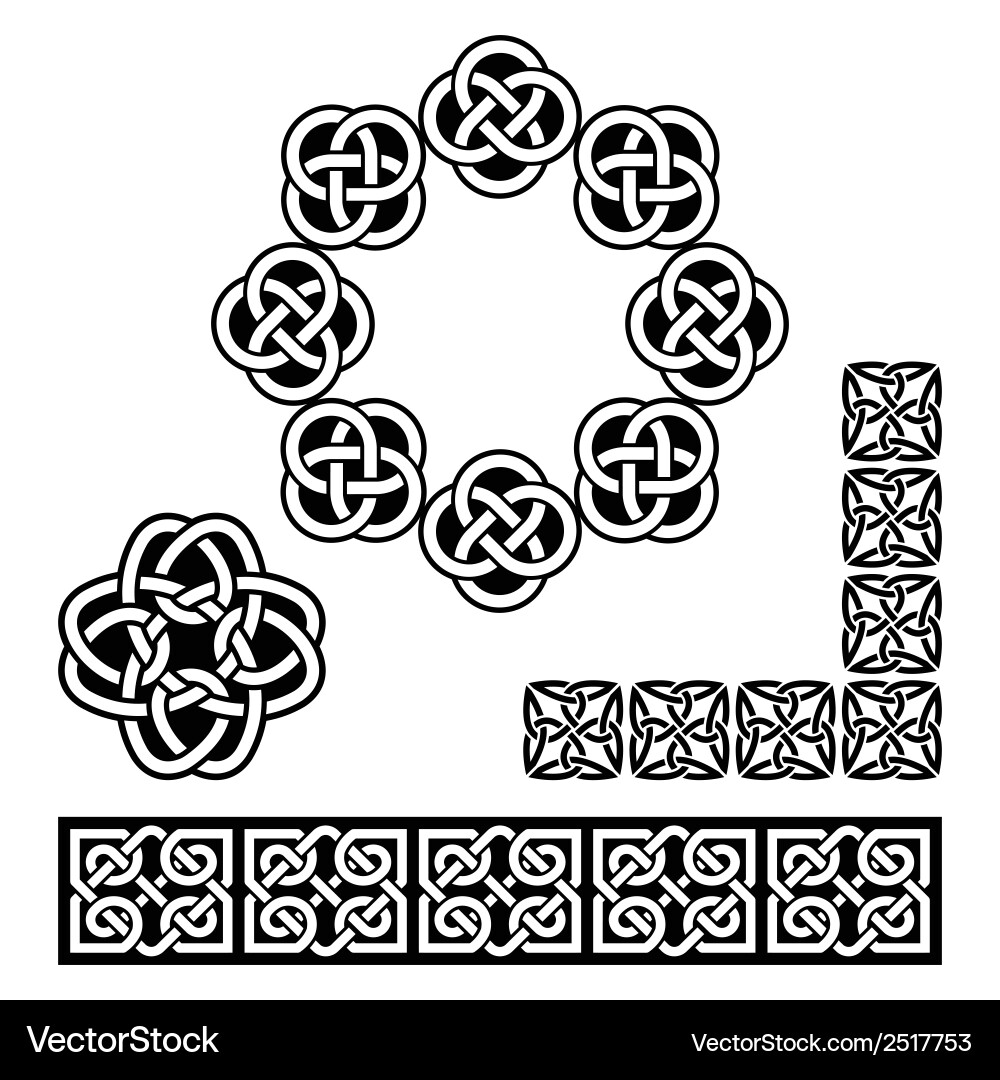 Irish celtic design - patterns knots and braids Vector Image