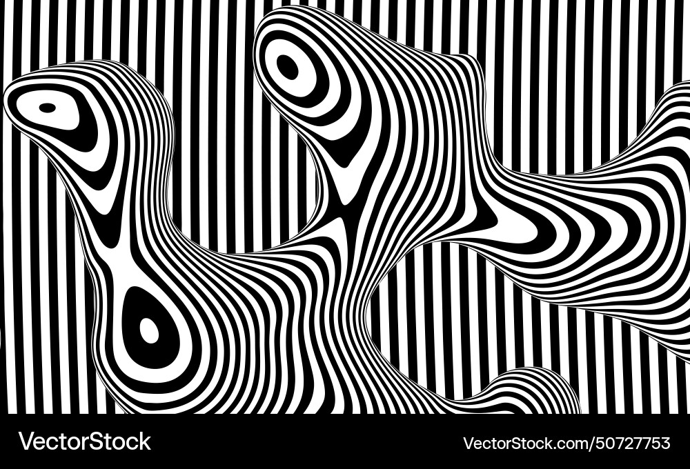 Optical illusion background simple black Vector Image
