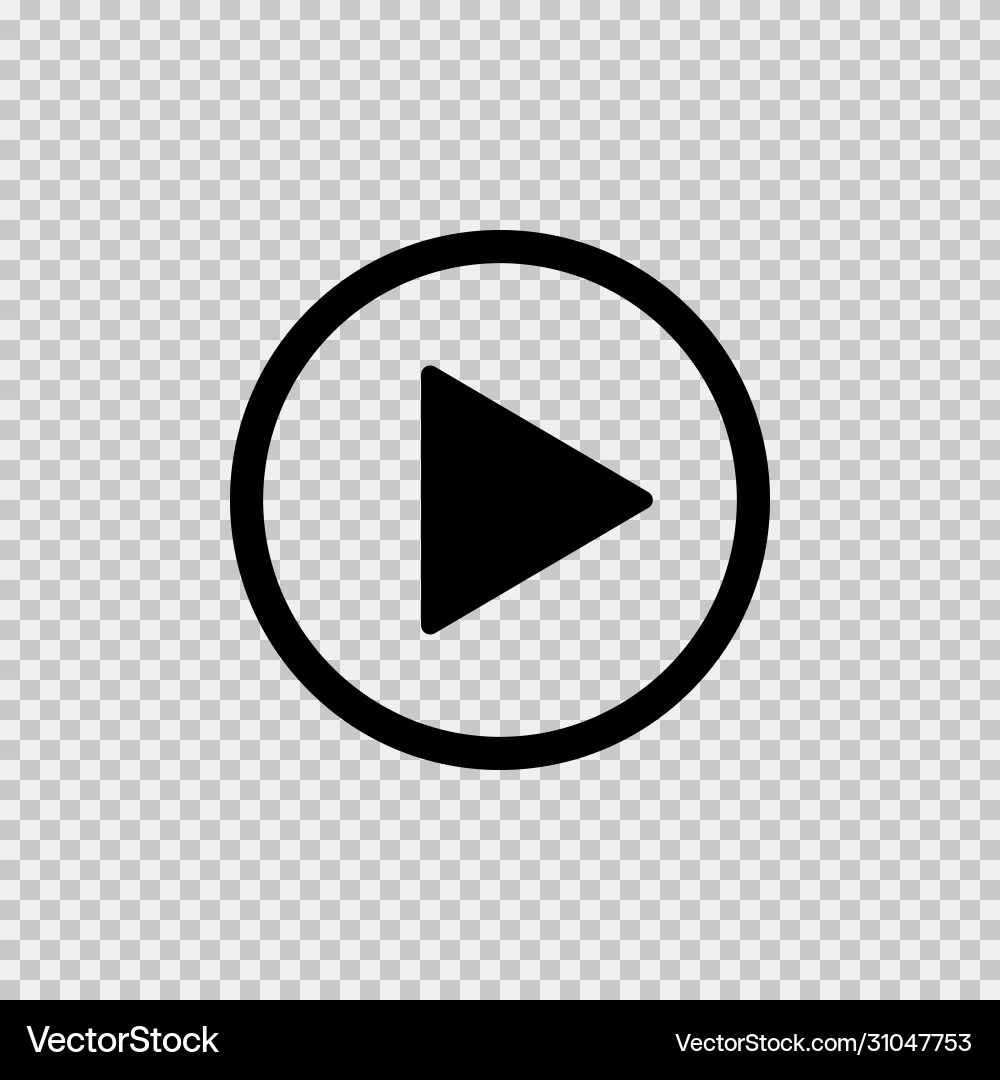 Play icon on transparent background isolated sign Vector Image