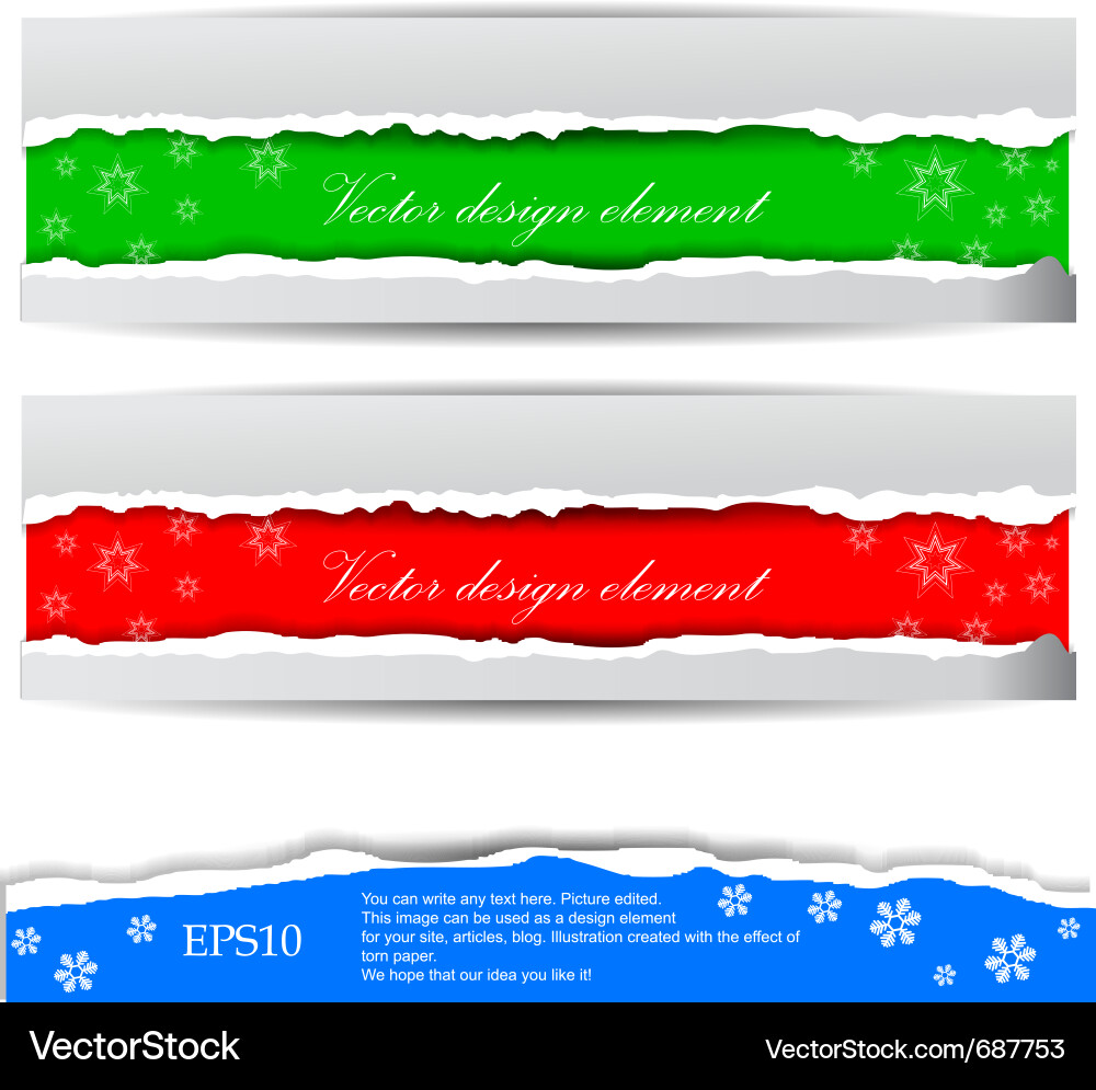 Torn paper banners with space for text Royalty Free Vector