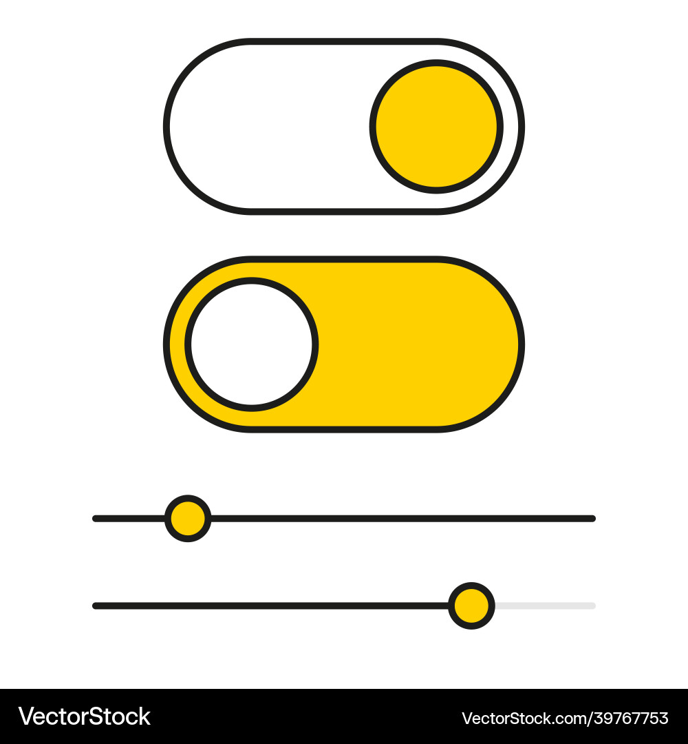 Ui sliders bar panel set Royalty Free Vector Image