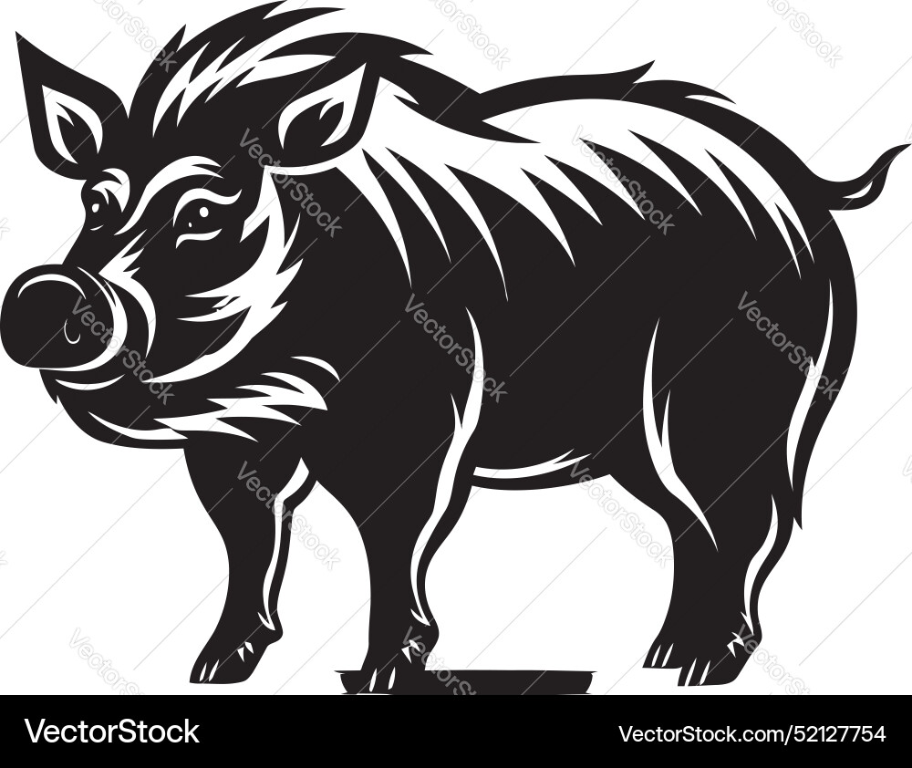 Beastly charge wild boar emblematic logo Vector Image