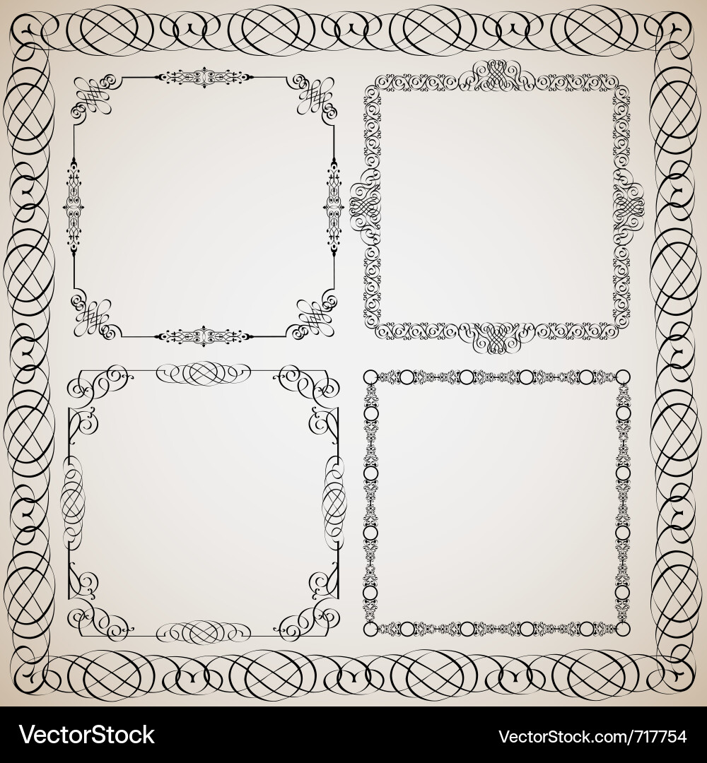 Calligraphy frame Royalty Free Vector Image - VectorStock