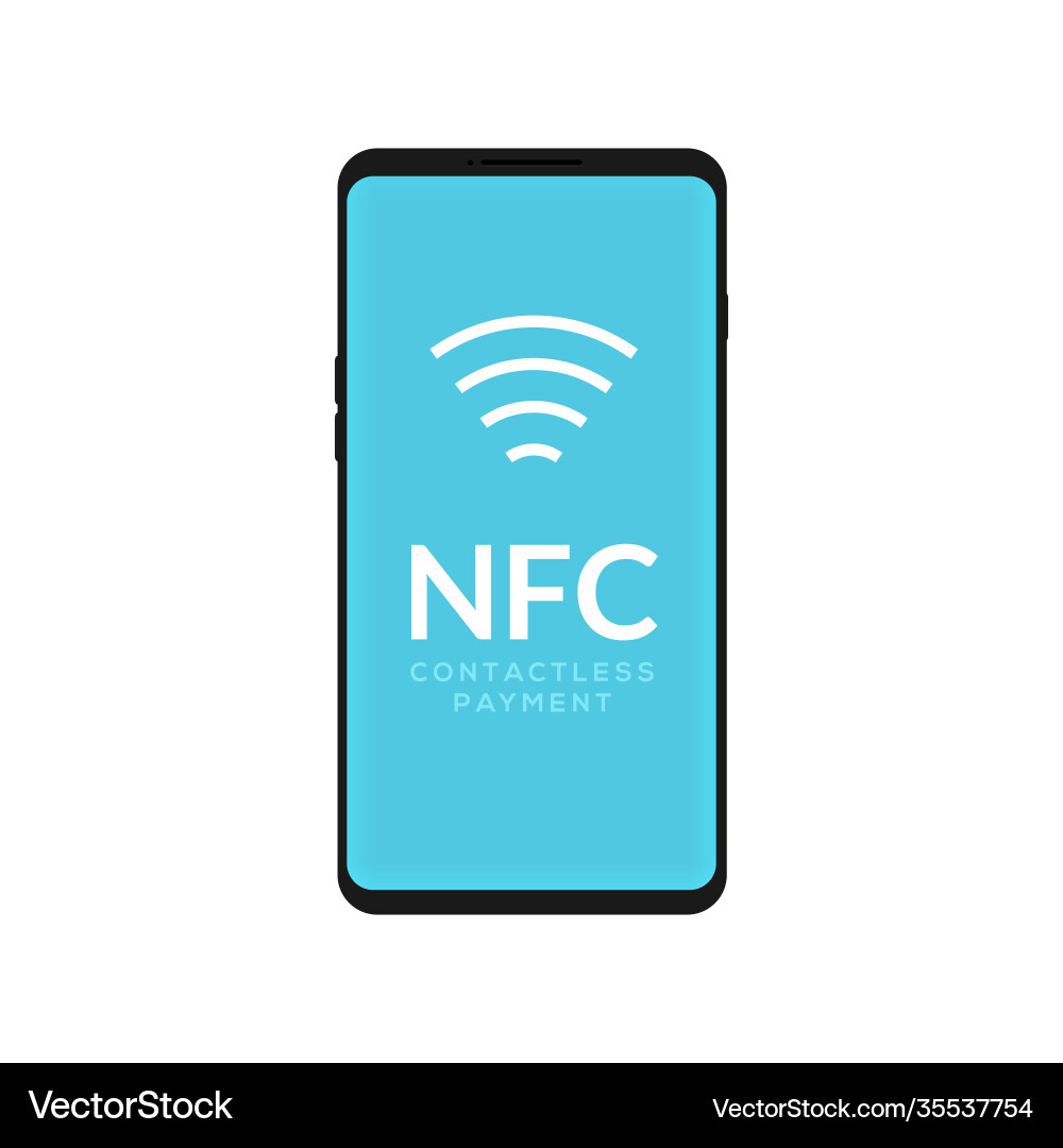 Contactless nfc wireless pay mobile sign logo Vector Image