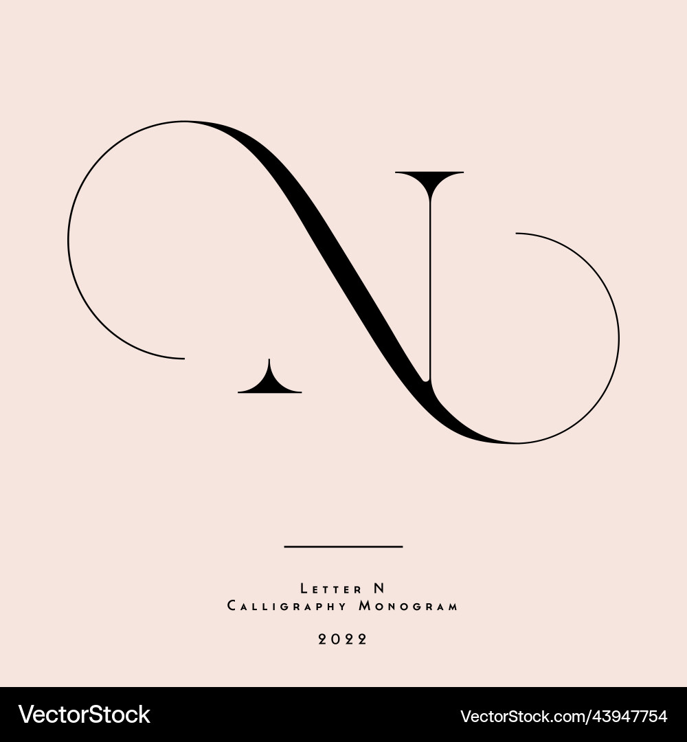 Elegant N Monogram Logo Royalty Free Vector Image