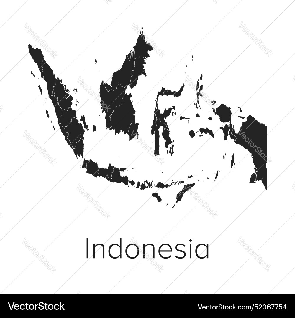 Indonesia map - silhouette outline Royalty Free Vector Image