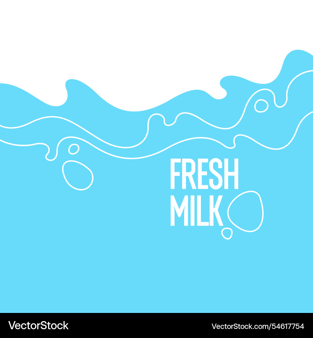 Modern poster fresh milk with splashes on a Vector Image