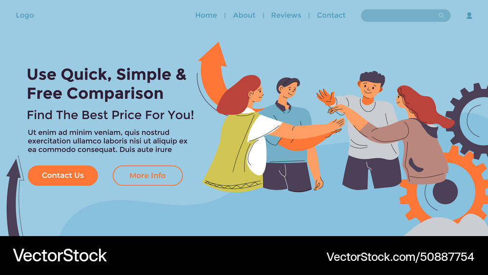 Use quick simple and free comparison website Vector Image
