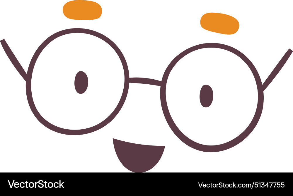 Cartoon face with eyeglasses Royalty Free Vector Image