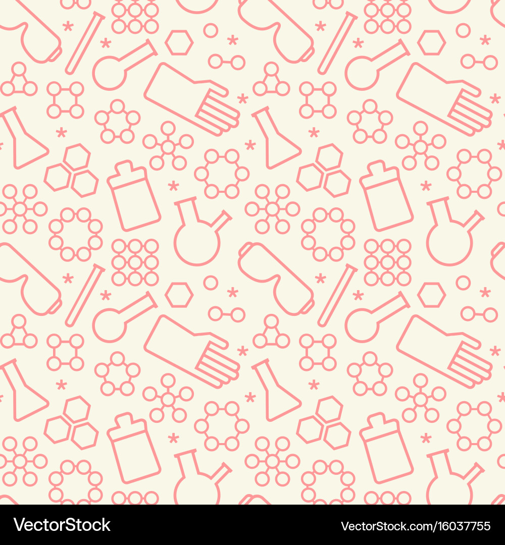 Chemistry symbols seamless pattern Royalty Free Vector Image