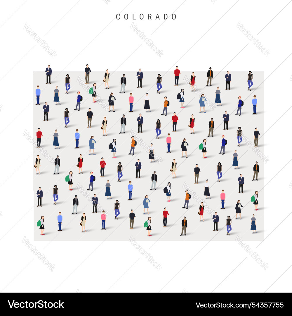 Colorado us state population map large group of Vector Image