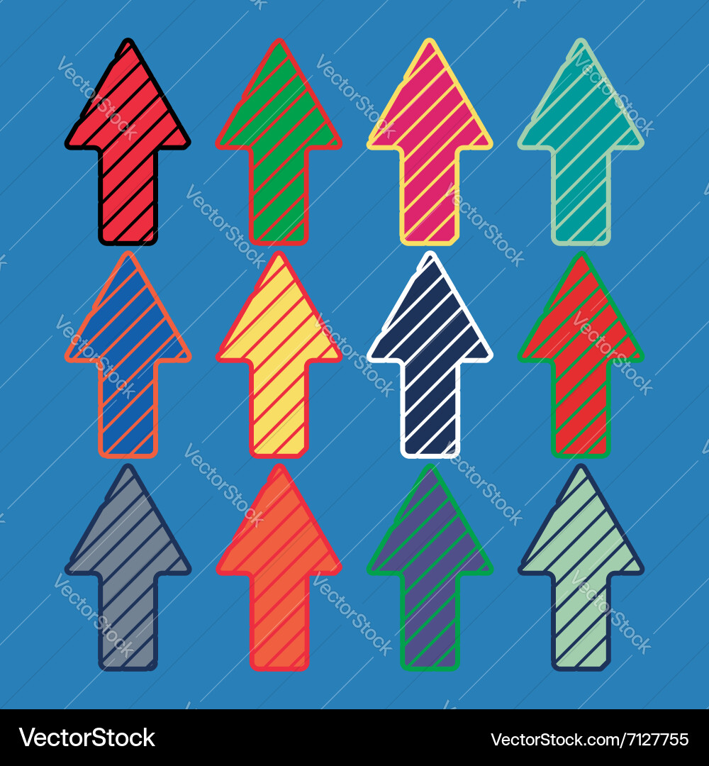 Colored arrows template Royalty Free Vector Image