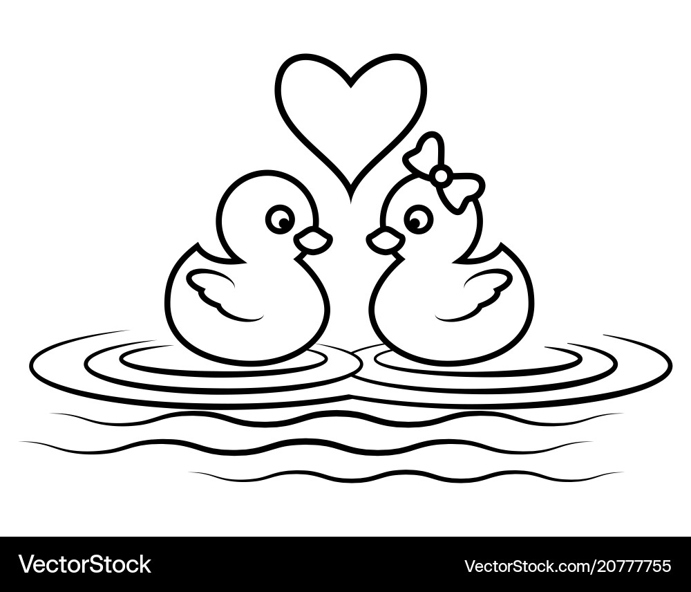 Cute Duck Outline