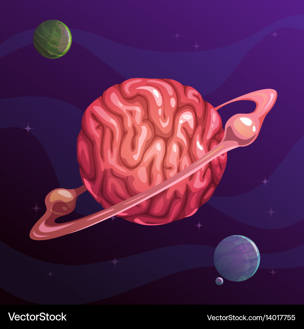 Fantasy brain planet Royalty Free Vector Image