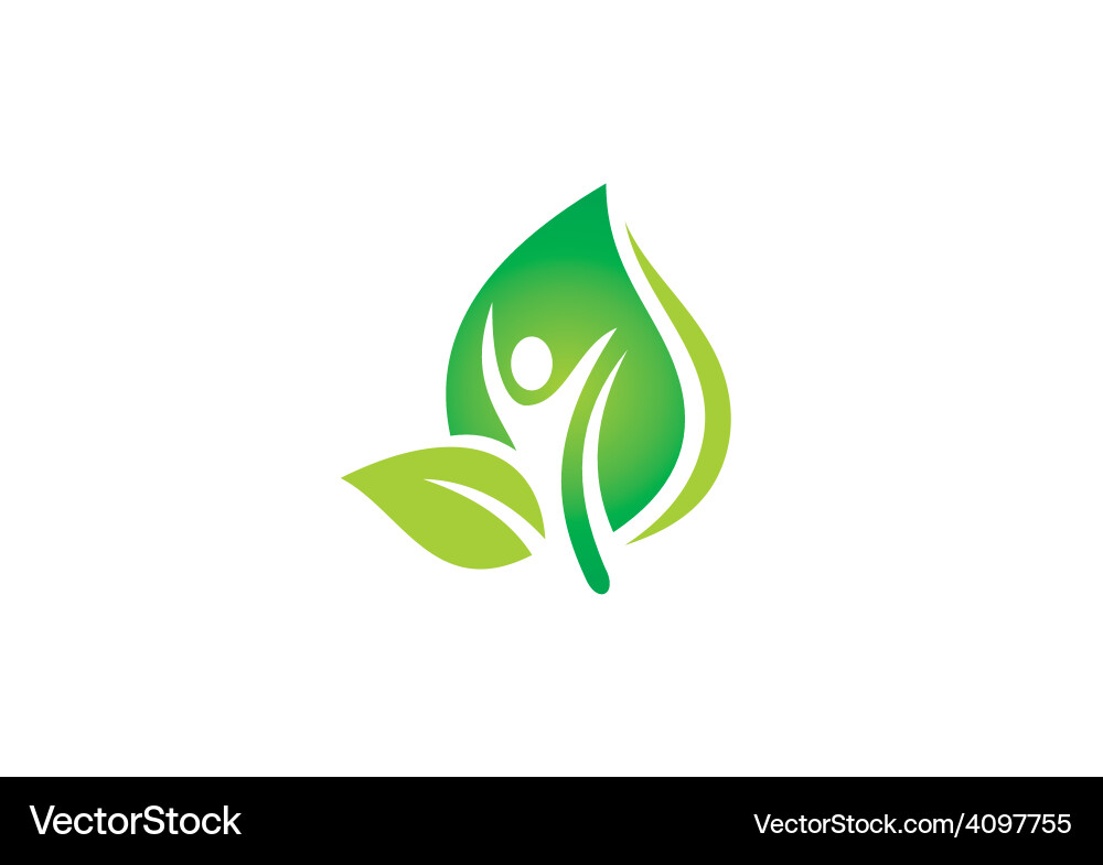 Man people leaf spa ecology nature logo Royalty Free Vector