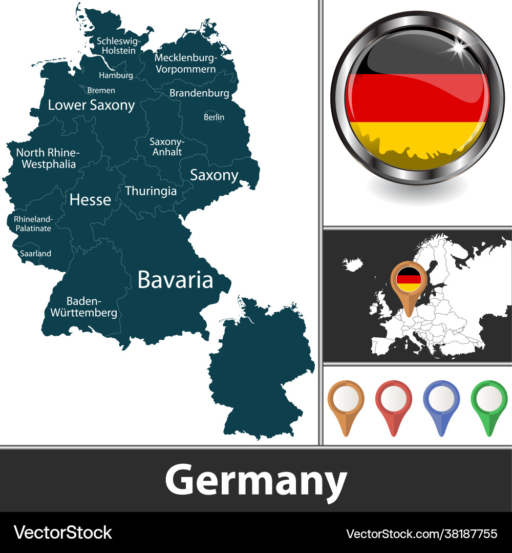 Map germany Royalty Free Vector Image - VectorStock
