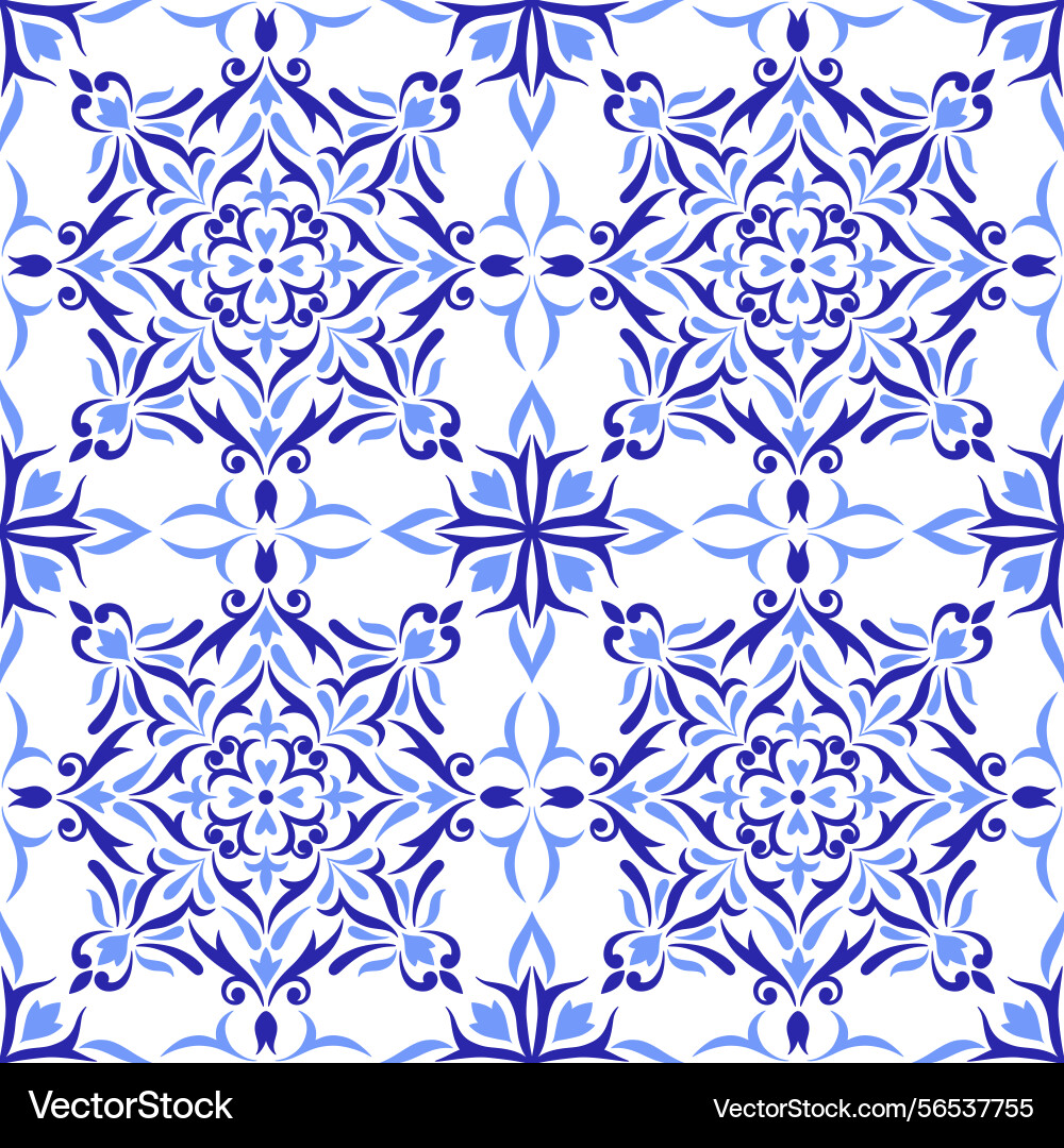 Mediterranean blue and white seamless pattern Vector Image