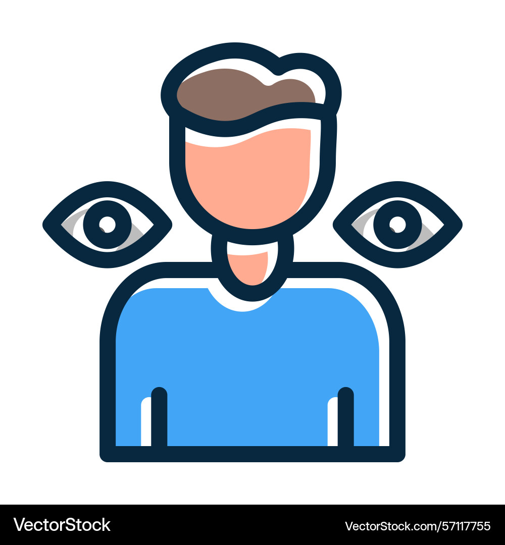 Paranoia thick line filled dark colors icons Vector Image