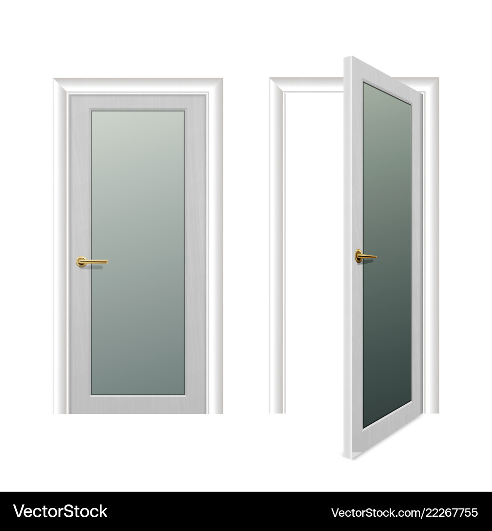 Realistic different opened and closed white Vector Image