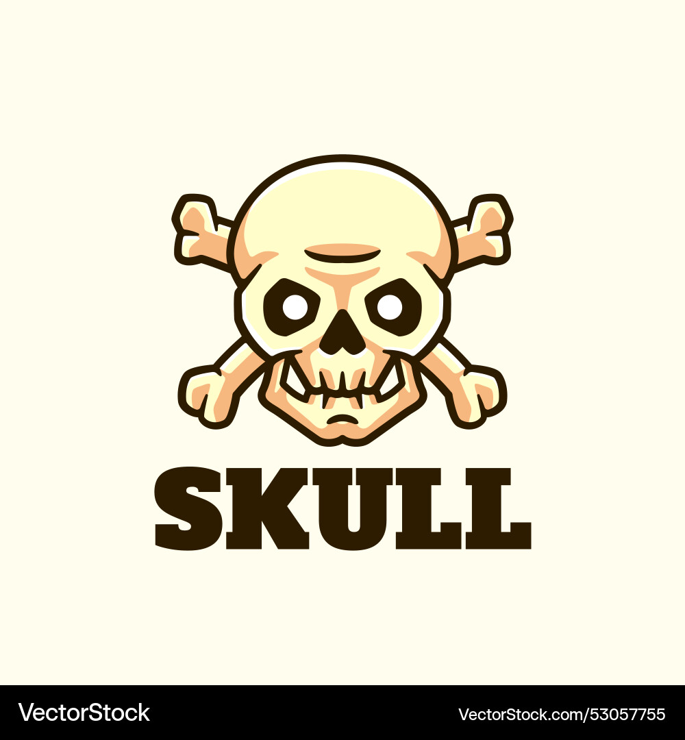 Skull cartoon logo Royalty Free Vector Image - VectorStock