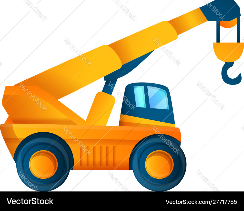 Vehicle crane icon cartoon style Royalty Free Vector Image