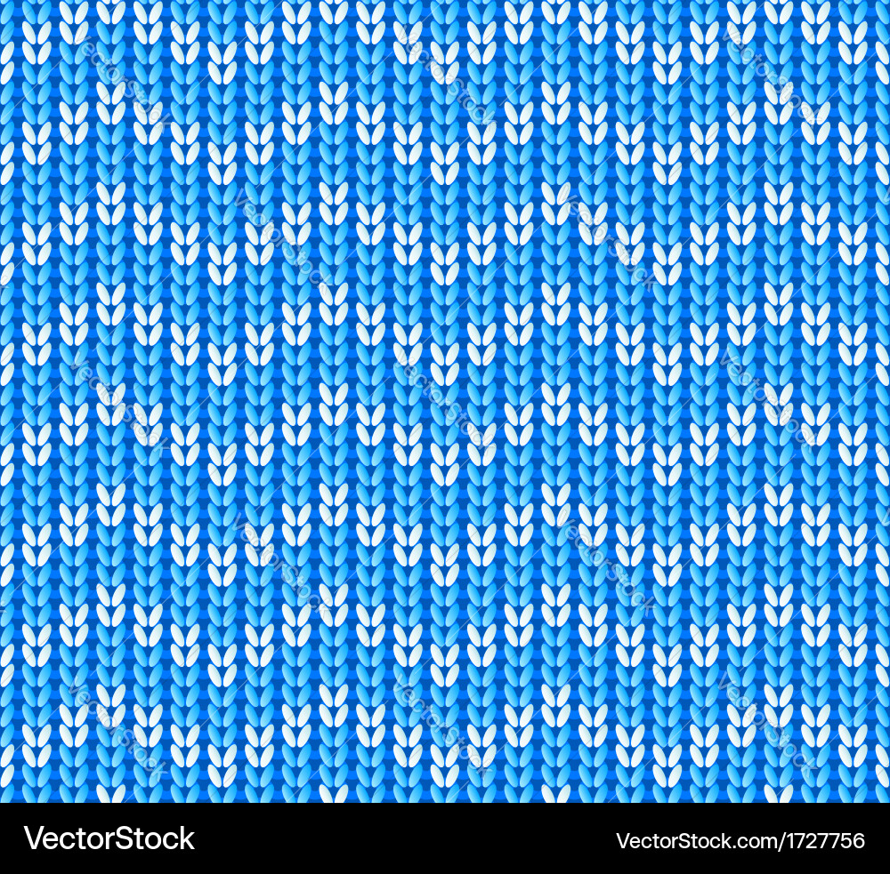 Blue knitted seamless pattern Royalty Free Vector Image