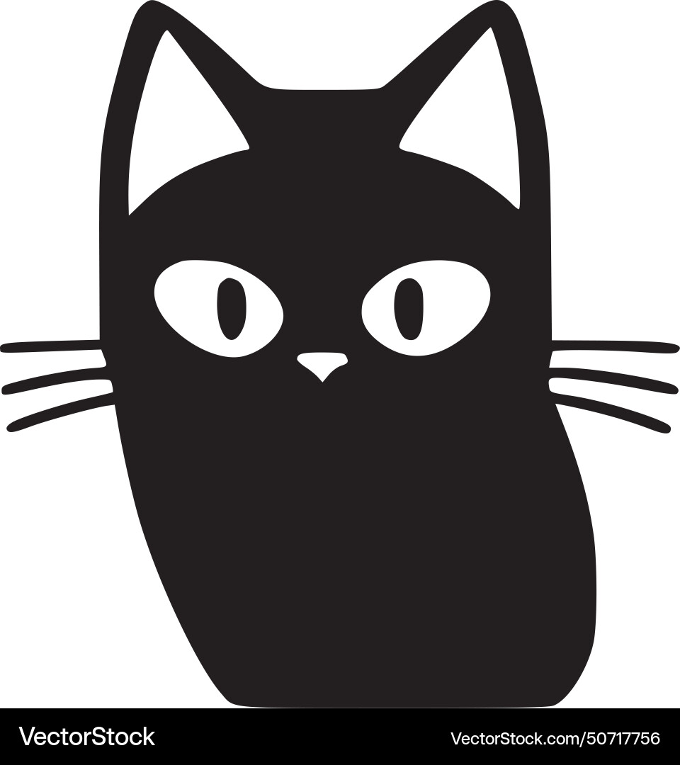 Cat - black and white Royalty Free Vector Image