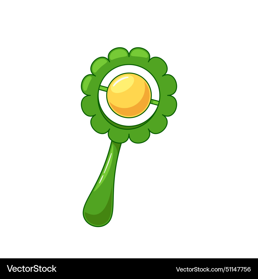 Colorful plastic rattle with beads inside Vector Image