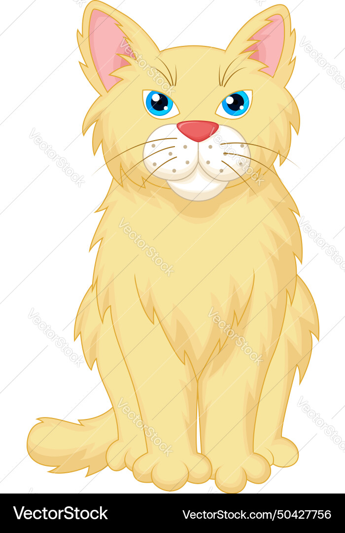 Cute cat sitting cartoon Royalty Free Vector Image