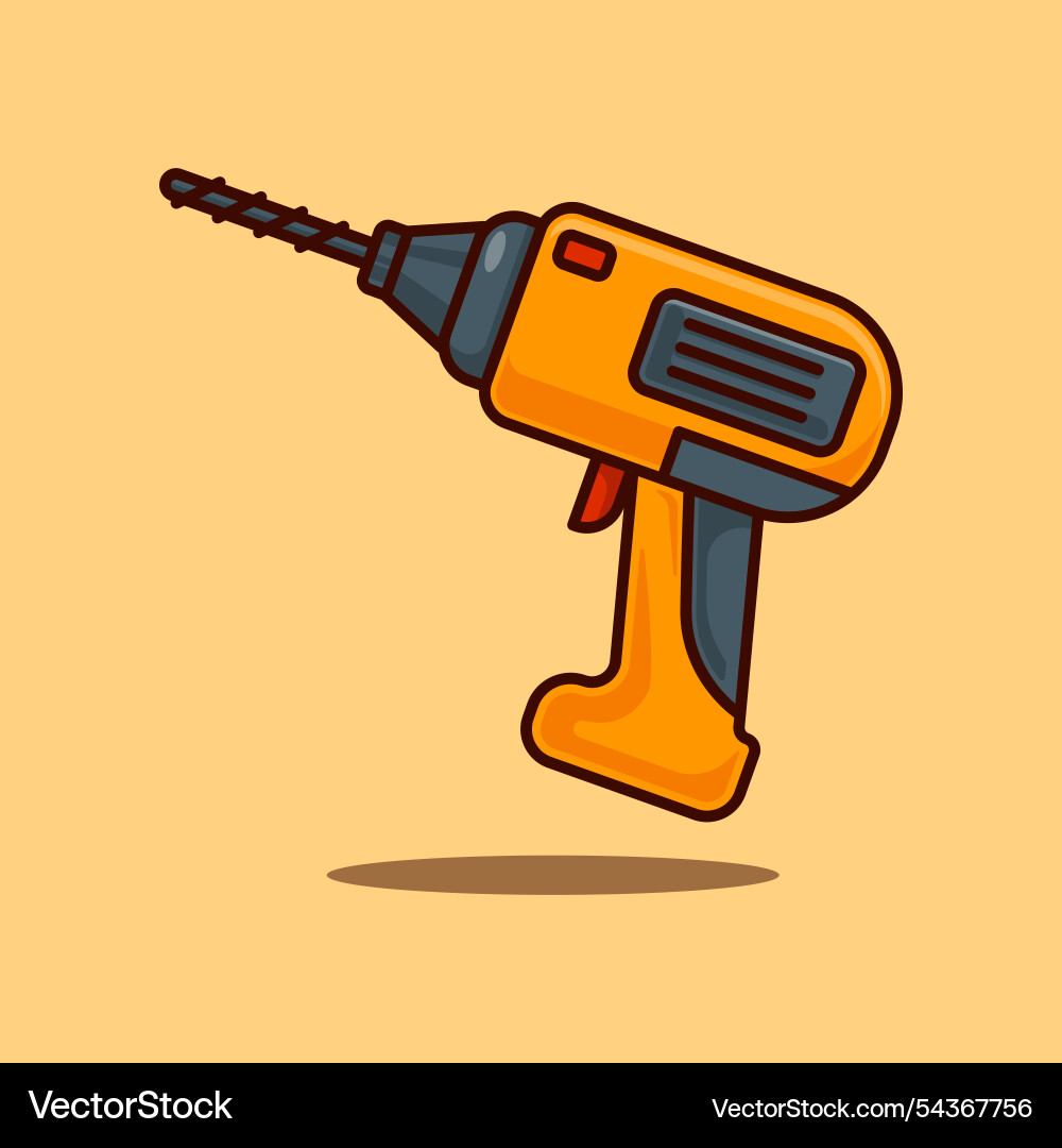 Drill - cartoon Royalty Free Vector Image - VectorStock