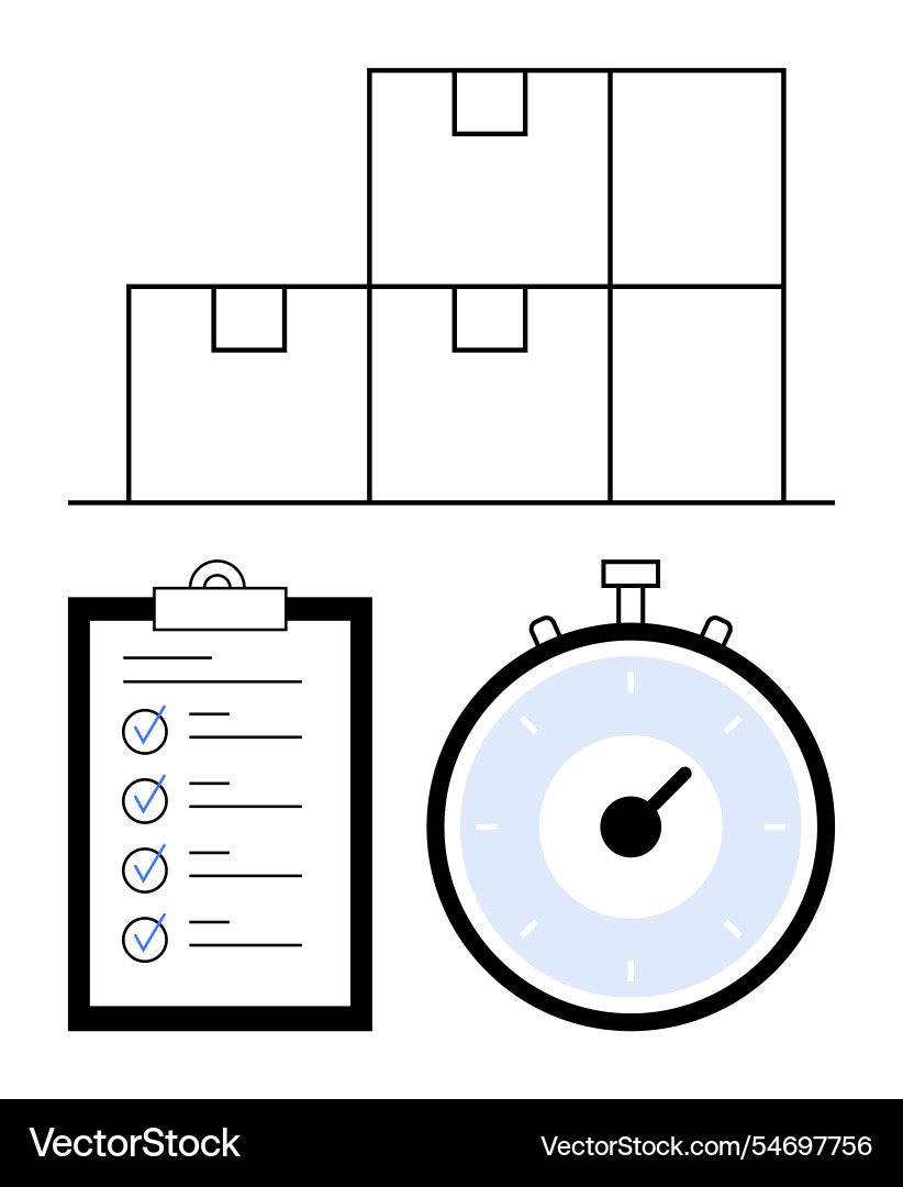 Efficient logistics management boxes checklist Vector Image