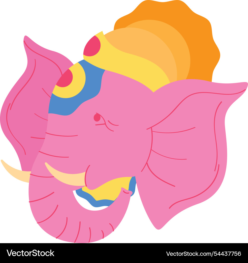 Hindu elephant animal head Royalty Free Vector Image