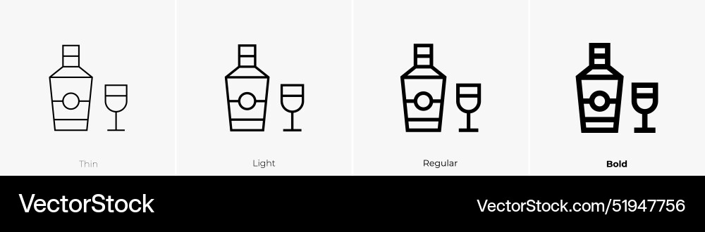 Jenever icon thin light regular and bold style Vector Image