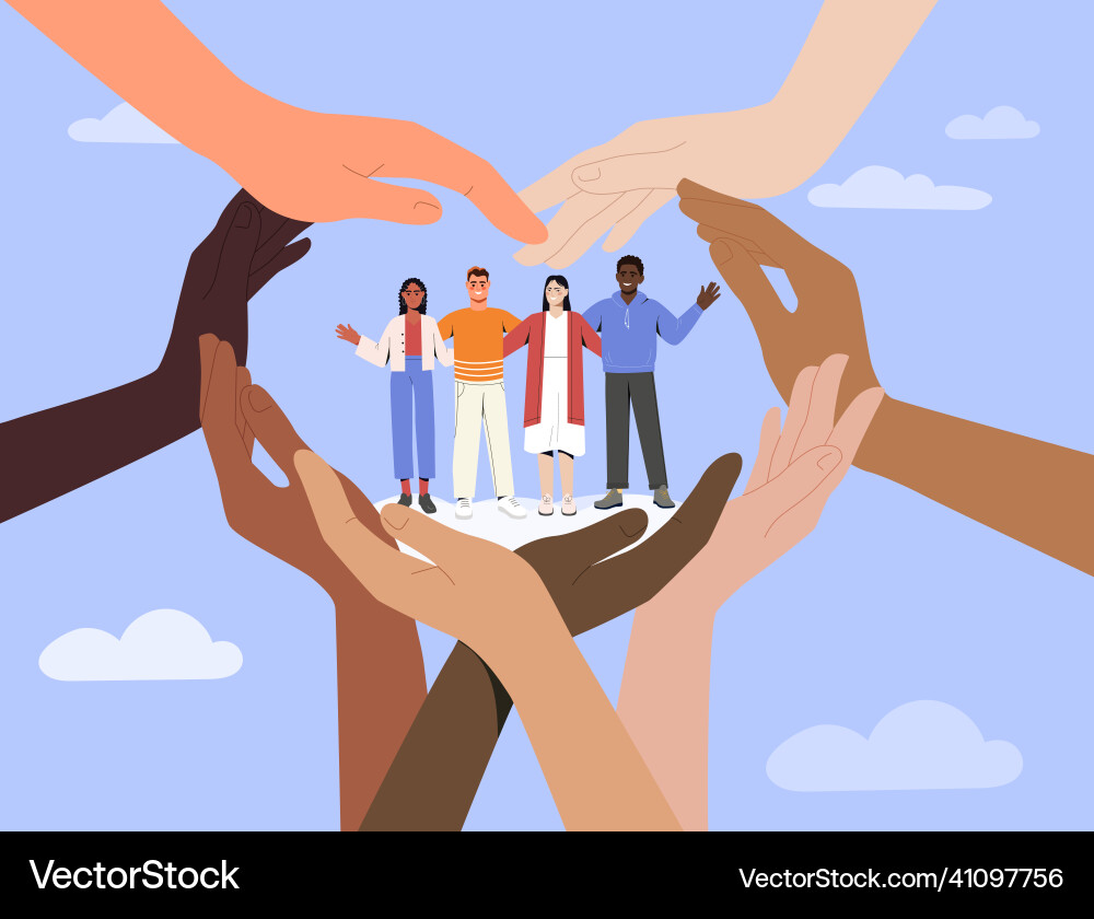 Solidarity and unity concept Royalty Free Vector Image