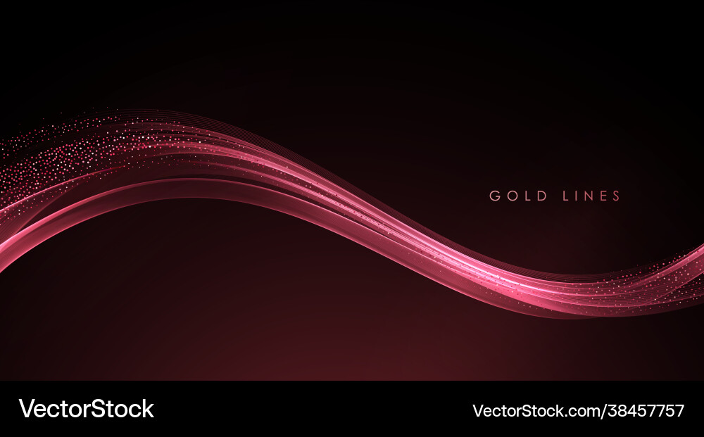 Abstract gold waves shiny golden moving lines Vector Image
