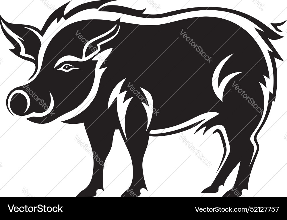 Boar boldness iconic emblem tusked tempest wild Vector Image