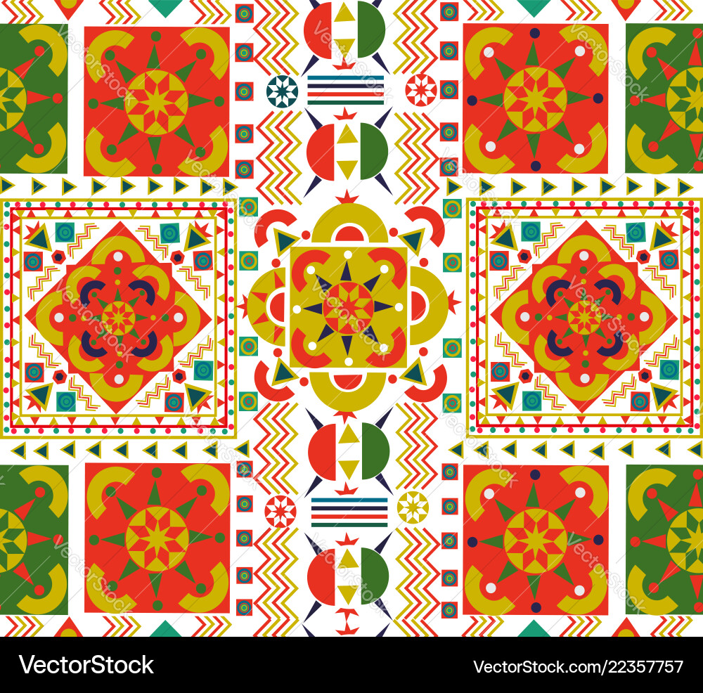Colorful Patchwork Tile Pattern Royalty Free Vector Image
