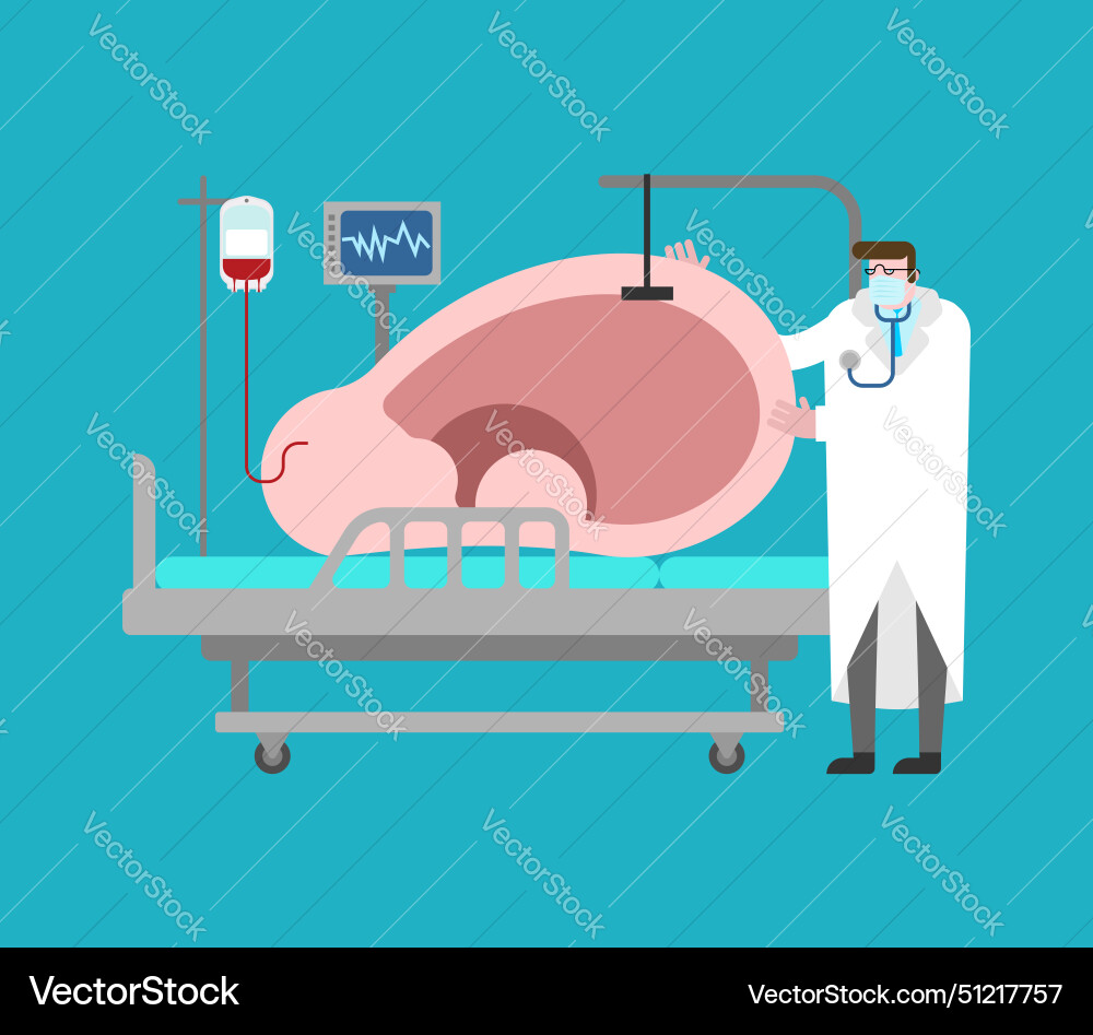 Ear treatment and doctor large rests Royalty Free Vector