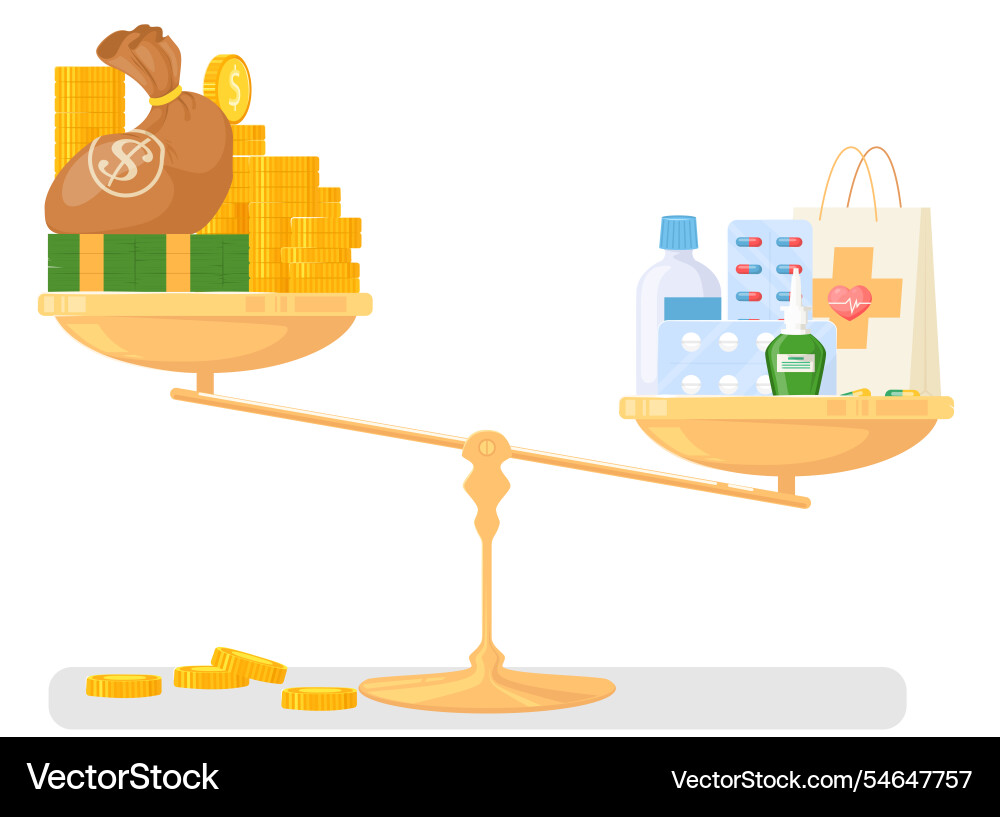 Expensive medical service flat cartoon Royalty Free Vector