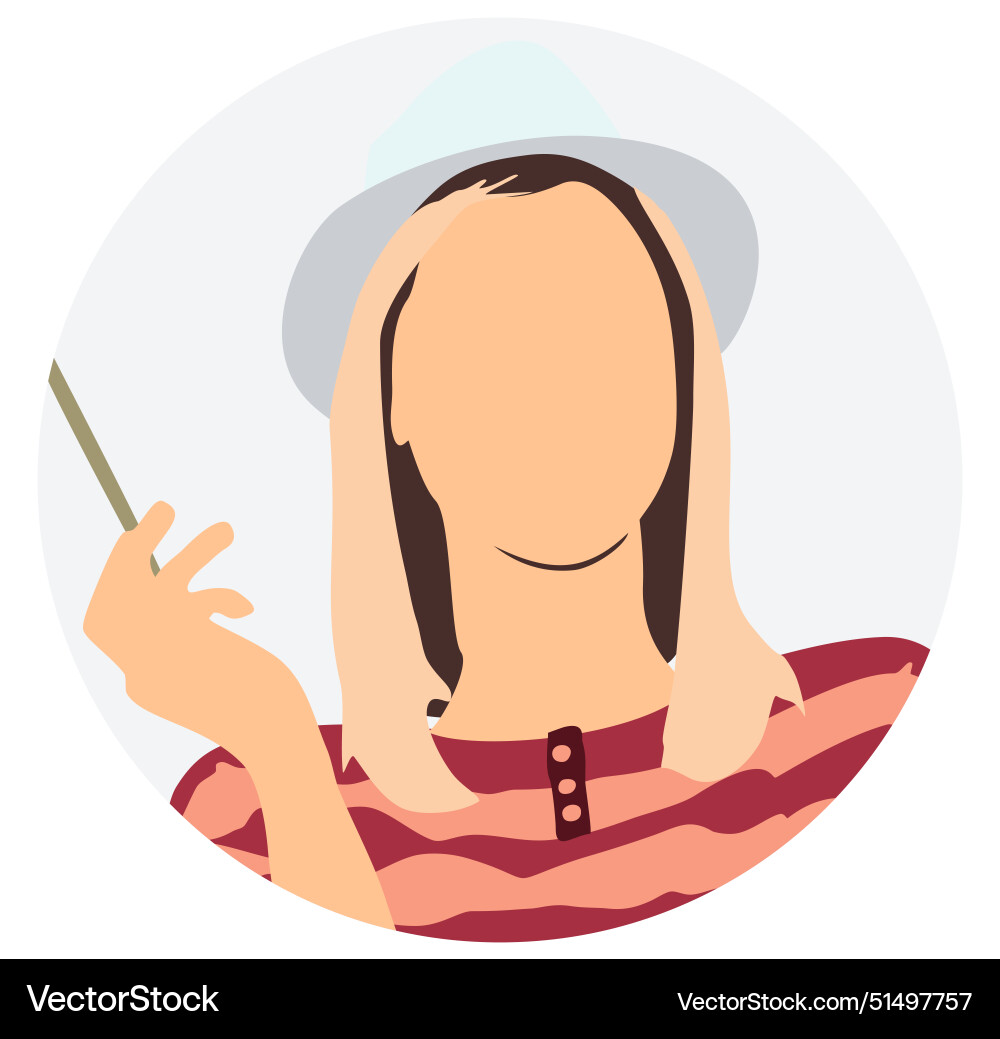 Female artist portrait Royalty Free Vector Image