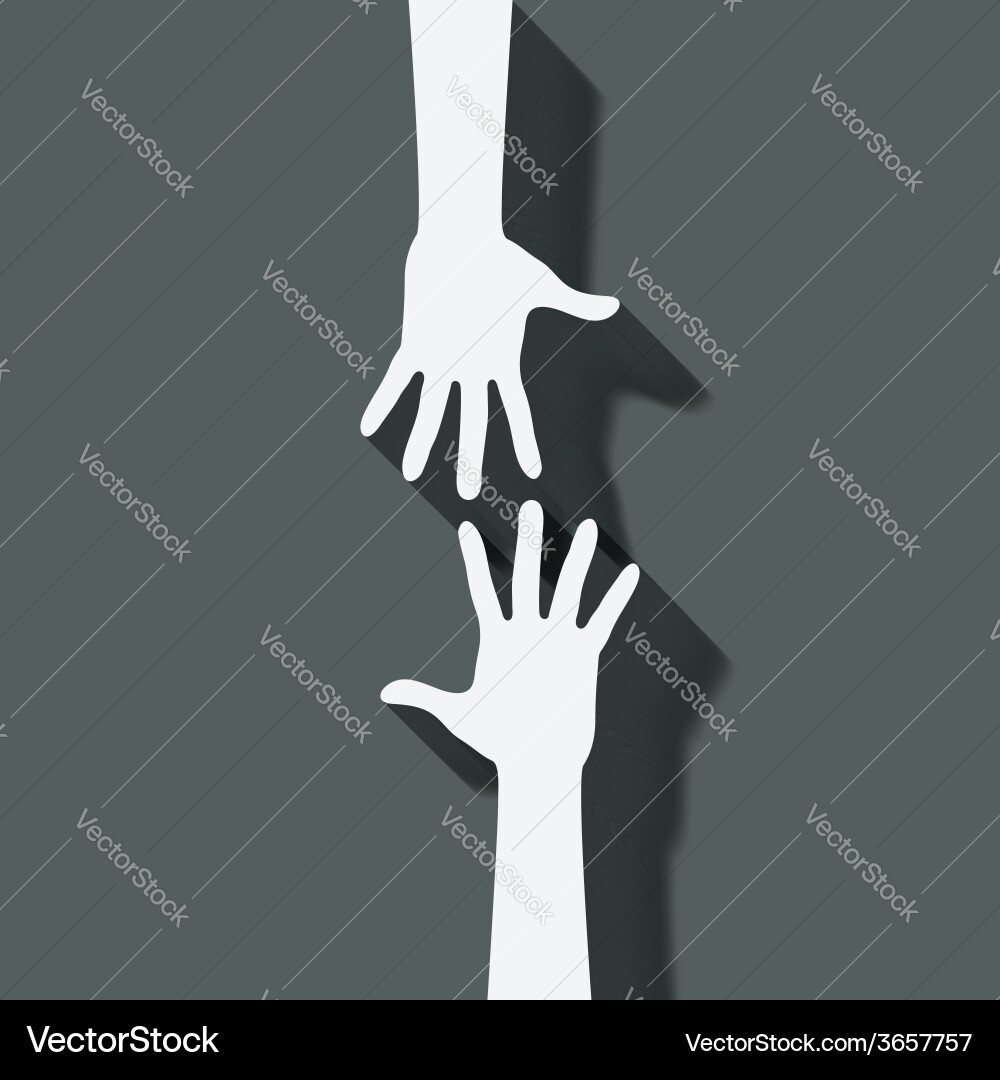 Helping Hand Symbol Royalty Free Vector Image - VectorStock