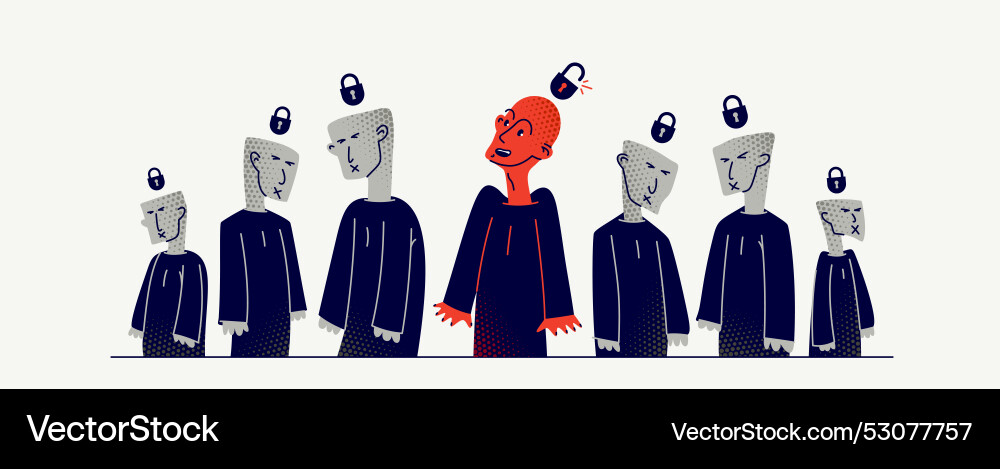 Matrix mind control and totalitarian society Vector Image