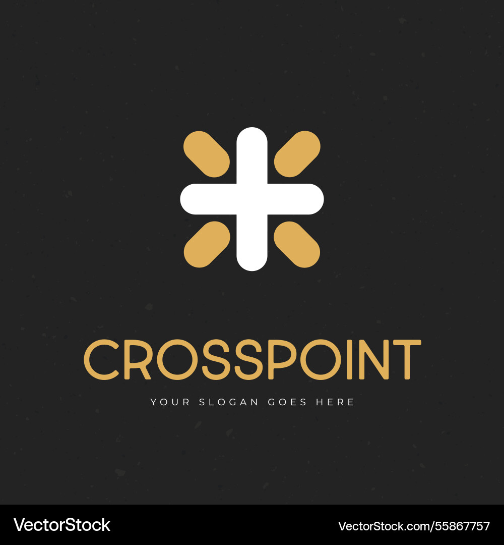Minimalist cross point logo design church Vector Image